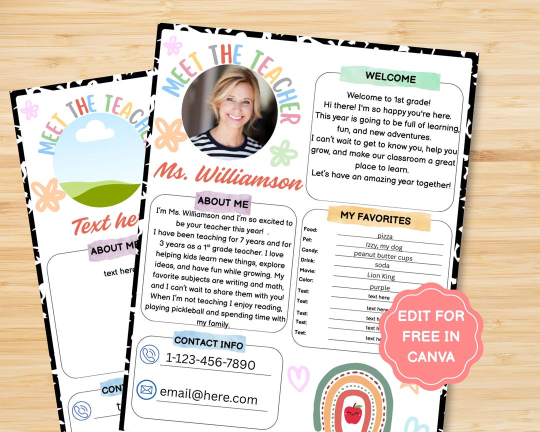 Editable Meet the Teacher Template: Back to School Sign-in Sheet ...