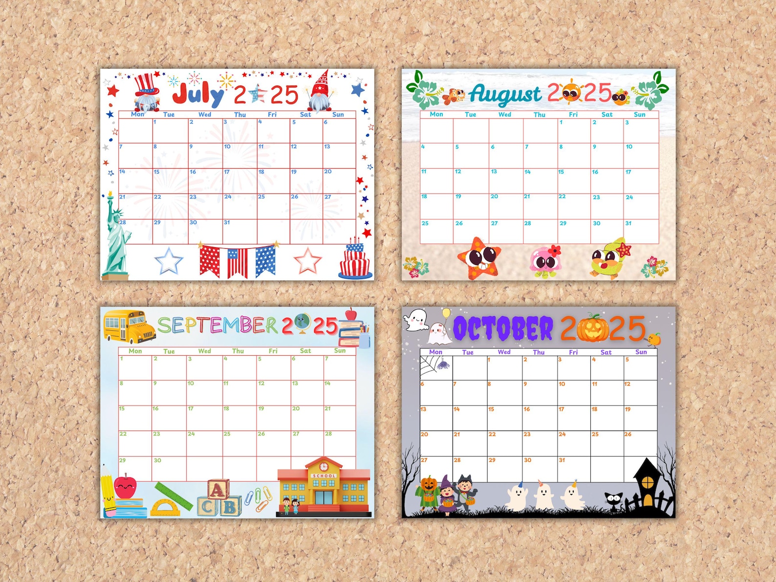Editable School Year Calendar July 2025-june 2026 | 12 Month Academic ...
