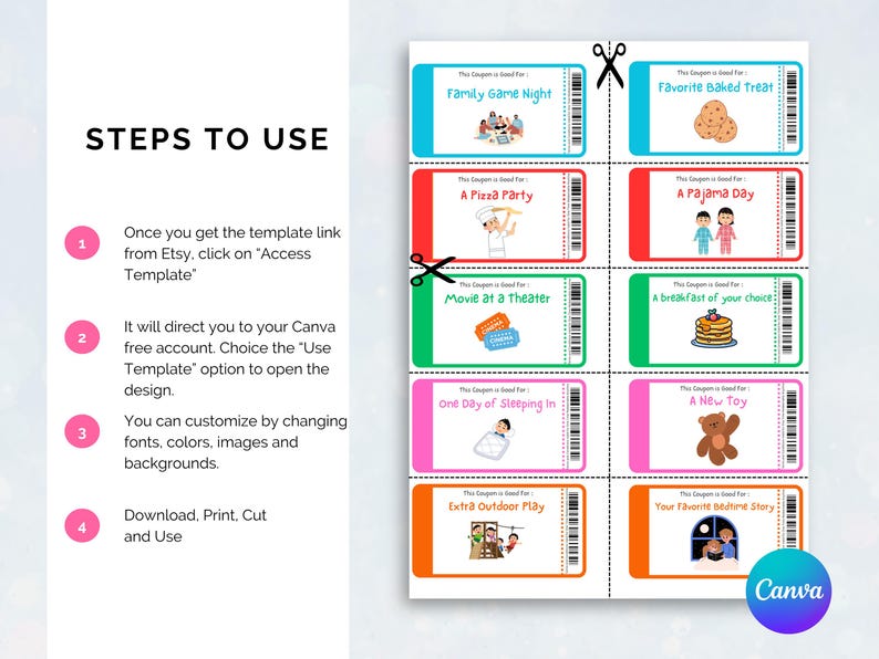 Editable Kids Reward Coupons: Personalized Behavior Incentive (PDF ...