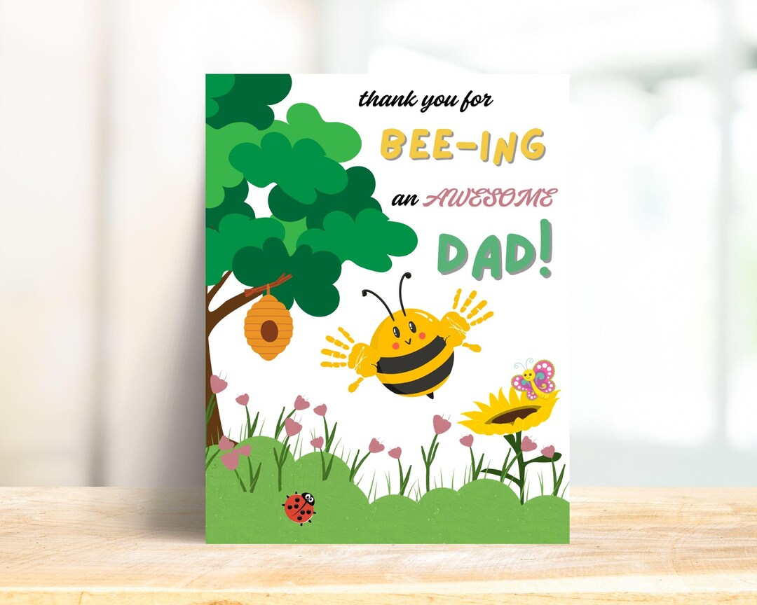 Bee Handprint Art: Father's Day Keepsake (digital Download) - Etsy