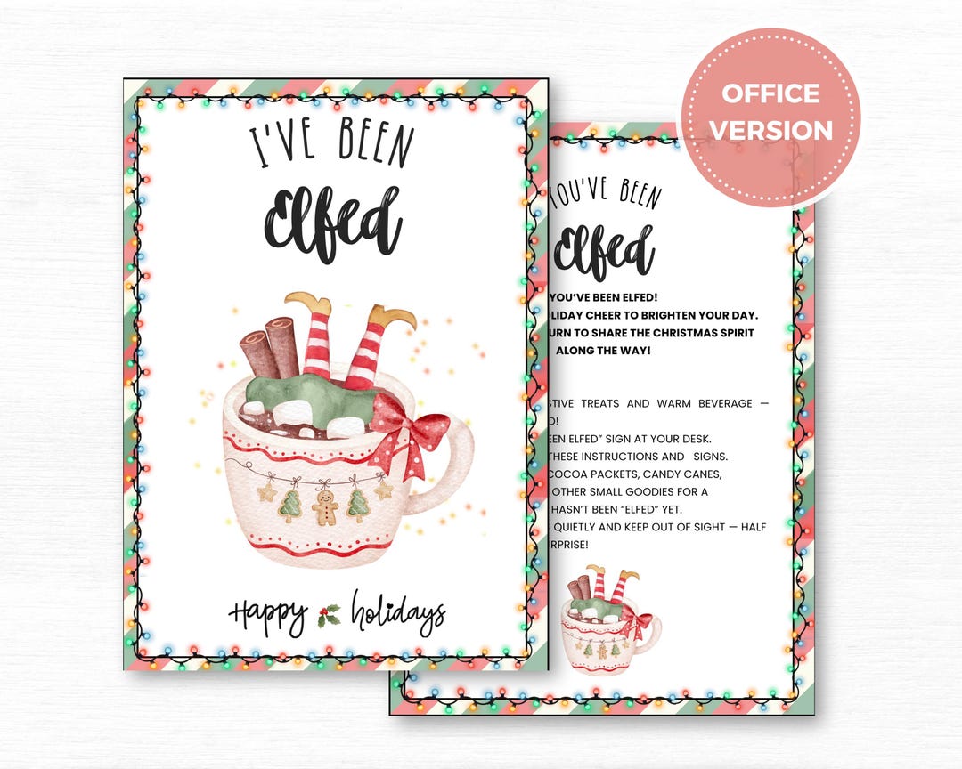 You've Been Elfed Holiday Game Kit: Printable Gift Tags (digital ...