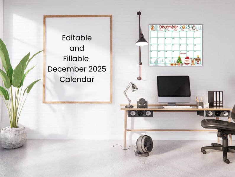 December 2025 Editable Fillable Calendar - Printable Planner PDF - Etsy