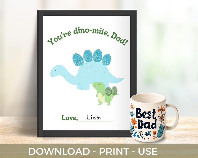 Dino-mite Dad Fingerprint Craft Kit - Father's Day Gift (digital ...