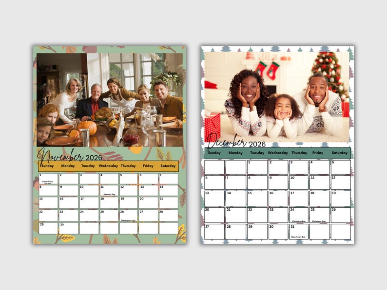 Customizable Editable Monthly Calendar Template - Printable 12-month ...