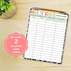 Back to School Sign in Sheet for Teachers-student Check in Tracker - Etsy