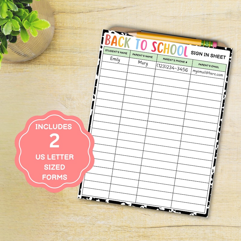 Sign in Sheet With Name Email and Phone Number - Etsy
