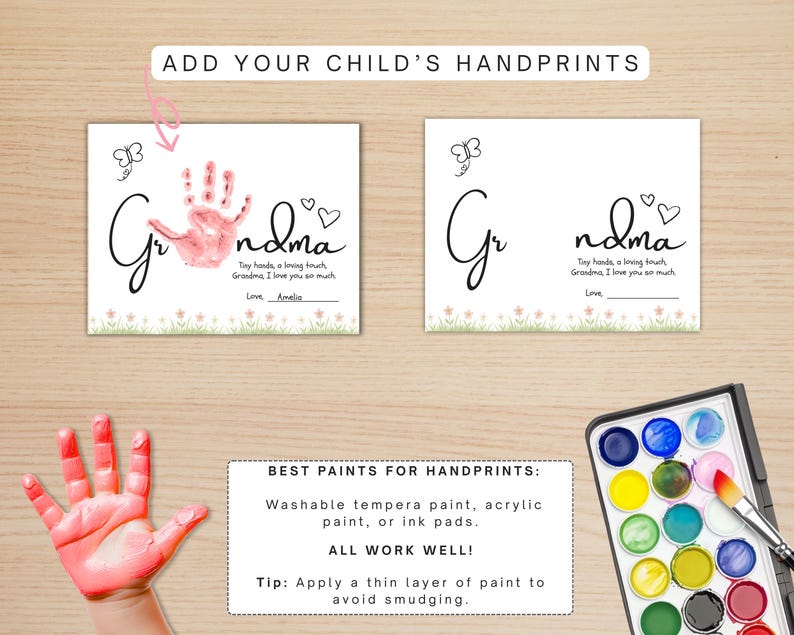 Mother's Day Handprint Art Poem for Grandma | Kids Craft Printable ...