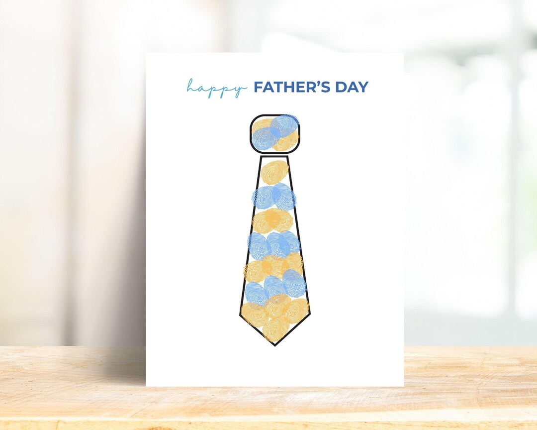 Father's Day Fingerprint Tie Craft Kit: DIY Kids Gift (digital Download ...