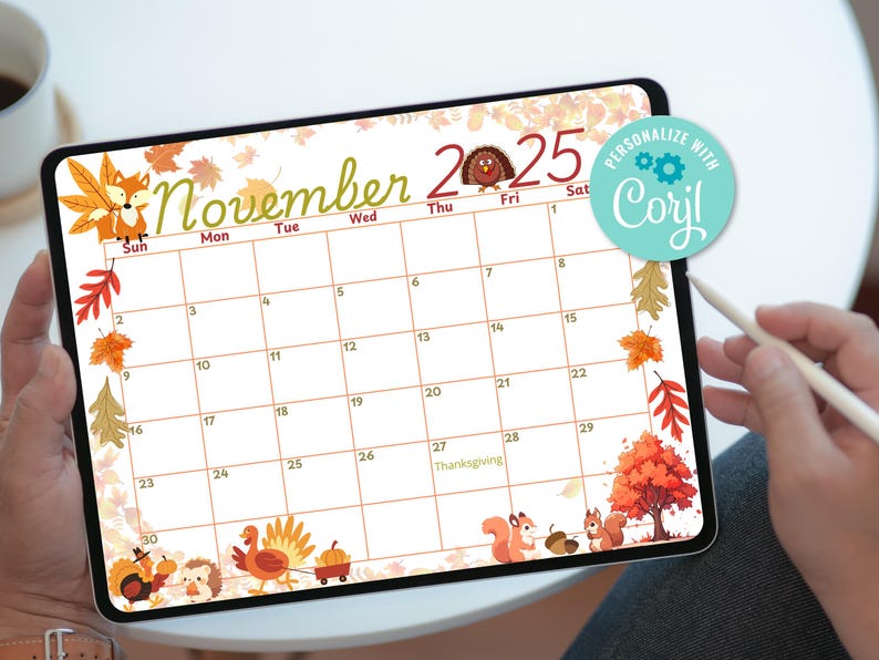November 2025 Calendar Editable and Fillable - Printable Planner - Etsy