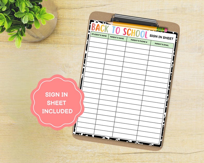Editable Meet the Teacher Template: Back to School Sign-in Sheet ...