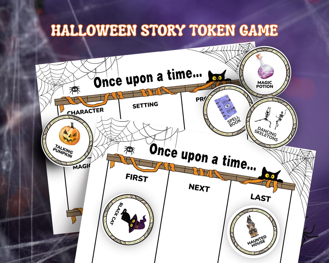 Halloween Story Token Game for Kids | Printable Halloween Storytelling ...