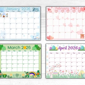 Editable 2026 12 Month Calendar| Printable and Fillable - Etsy