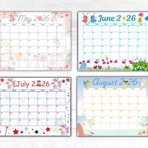 Editable 2026 12 Month Calendar| Printable and Fillable - Etsy