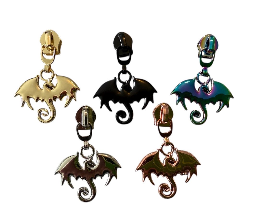 Dragon Zipper Pulls (3pcs) - Size 5 Zipper Pulls - Novelty Zipper Pulls ...