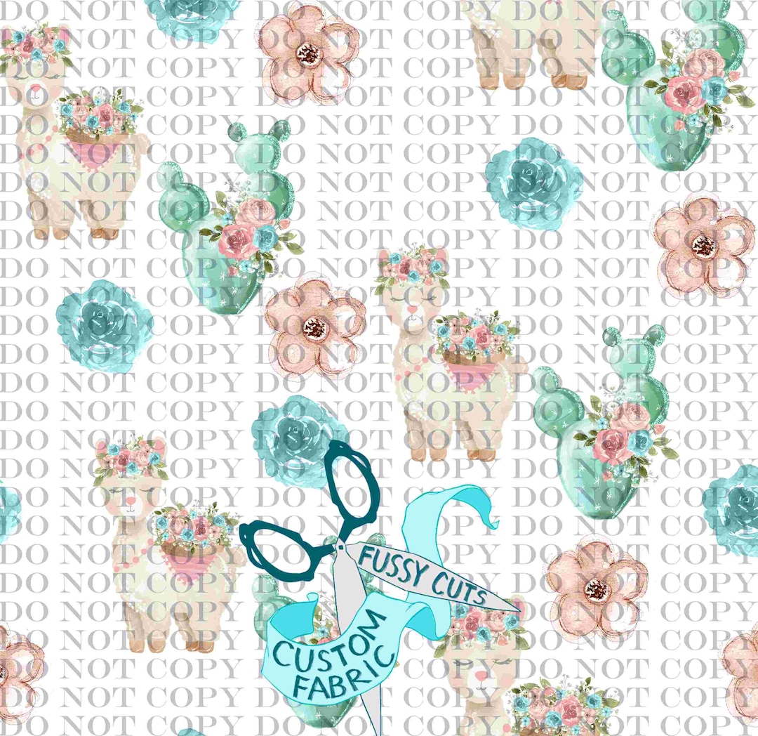 Llamas and Flowers - Custom Print Fabric - Floral Animal Fabric - Etsy