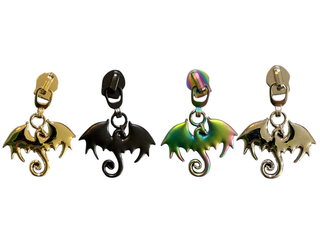 Dragon Zipper Pulls (3pcs) - Size 5 Zipper Pulls - Novelty Zipper Pulls ...