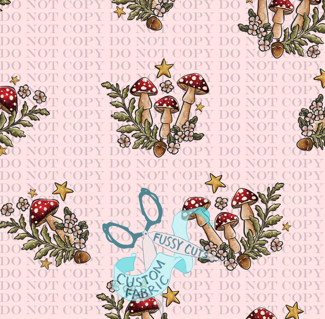 Toadstools on Pink - Custom Print Fabric - Woodland Toad Collection ...