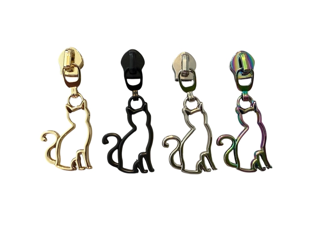 Cat Silhouette Zipper Pulls (3pcs) - Size 5 Zipper Pulls - Cat Zipper ...