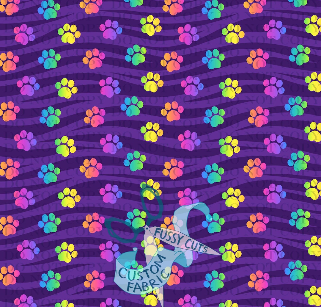Rainbow Paw Prints - Custom Print Fabric - LF Inspired Collection - Etsy