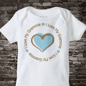 Boy's Personalized I Love My Grammie With Blue Heart Tee - Etsy