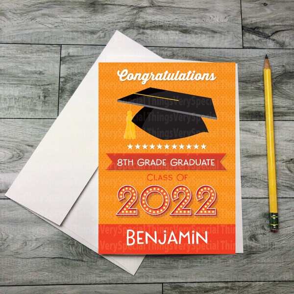 8th Grade Graduation Card for Boy - Etsy