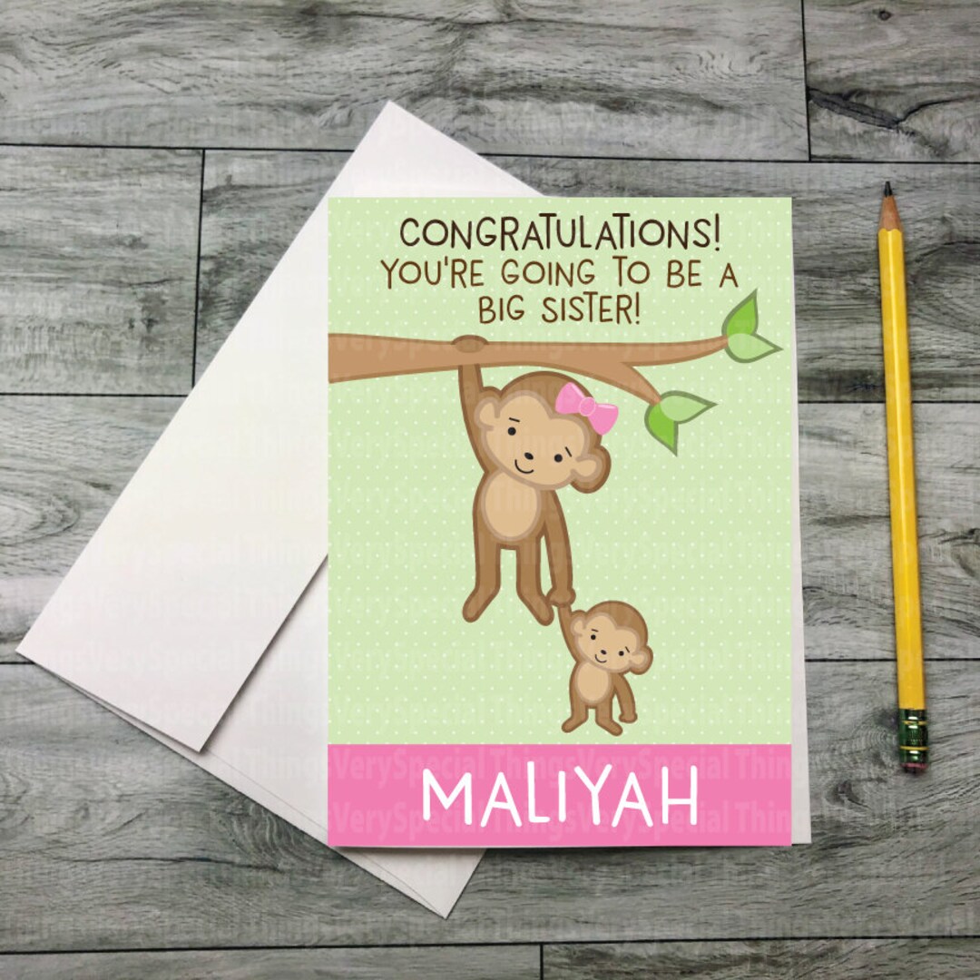 Vas a ser una tarjeta de felicitación de felicitación de hermana mayor ...