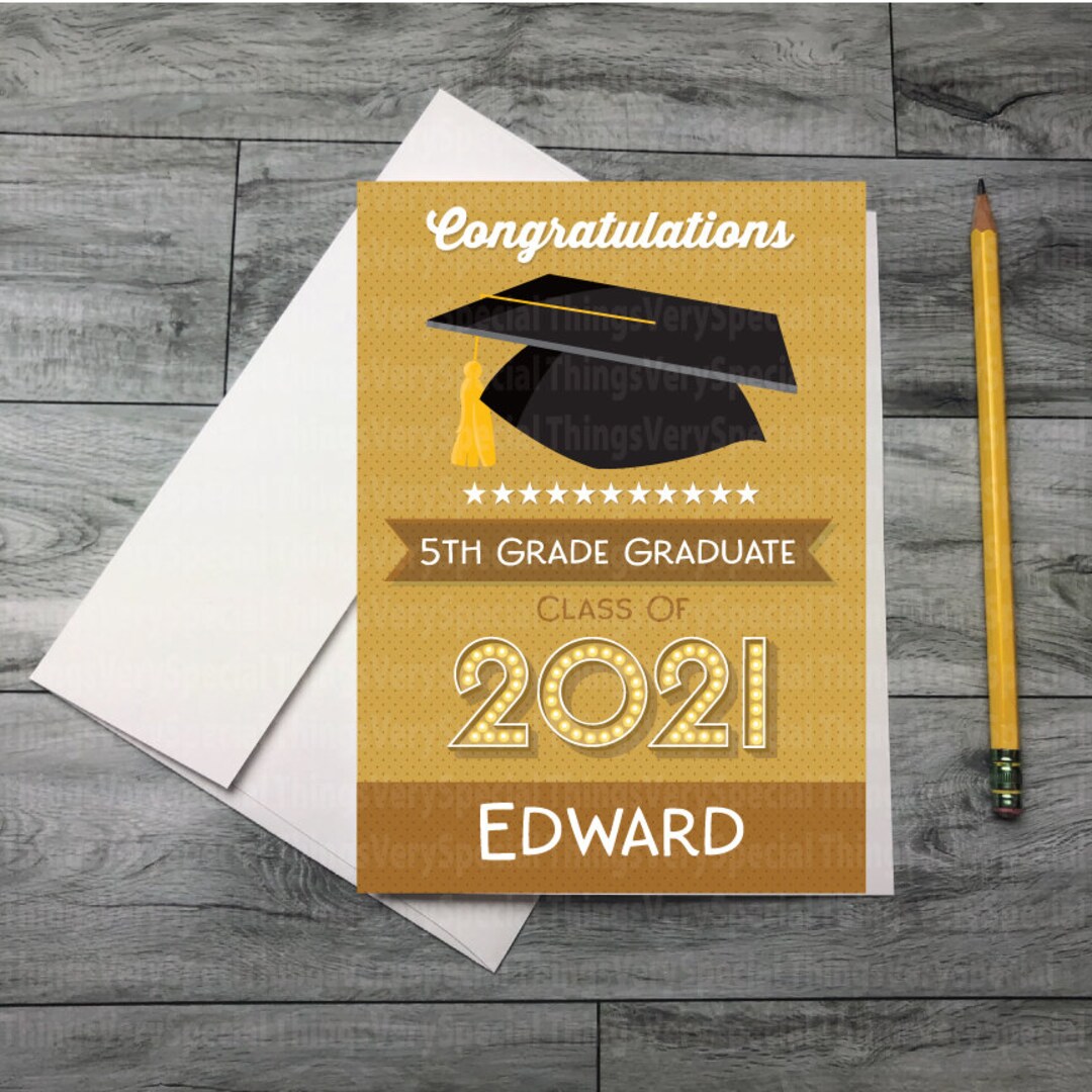 5th Grade Graduation Card Personalized Fifth Grade Graduation - Etsy