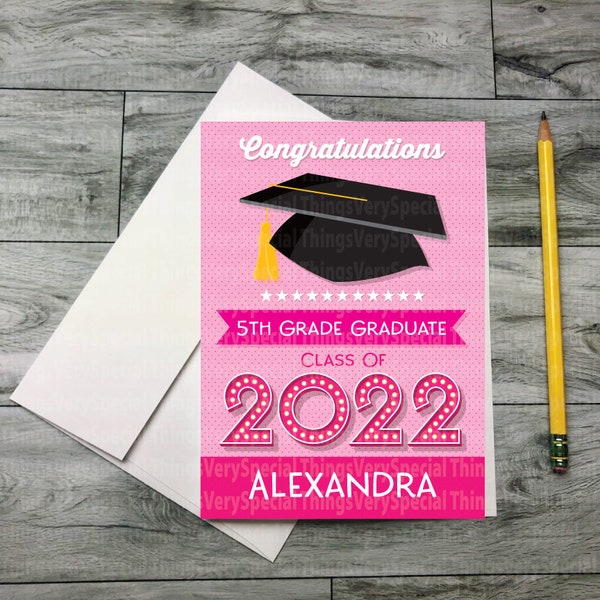 Graduation Card for Fifth Grader - Etsy