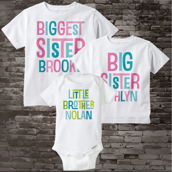 Set of Three Matching Sibling Set Biggest Sister Big Sister | Etsy