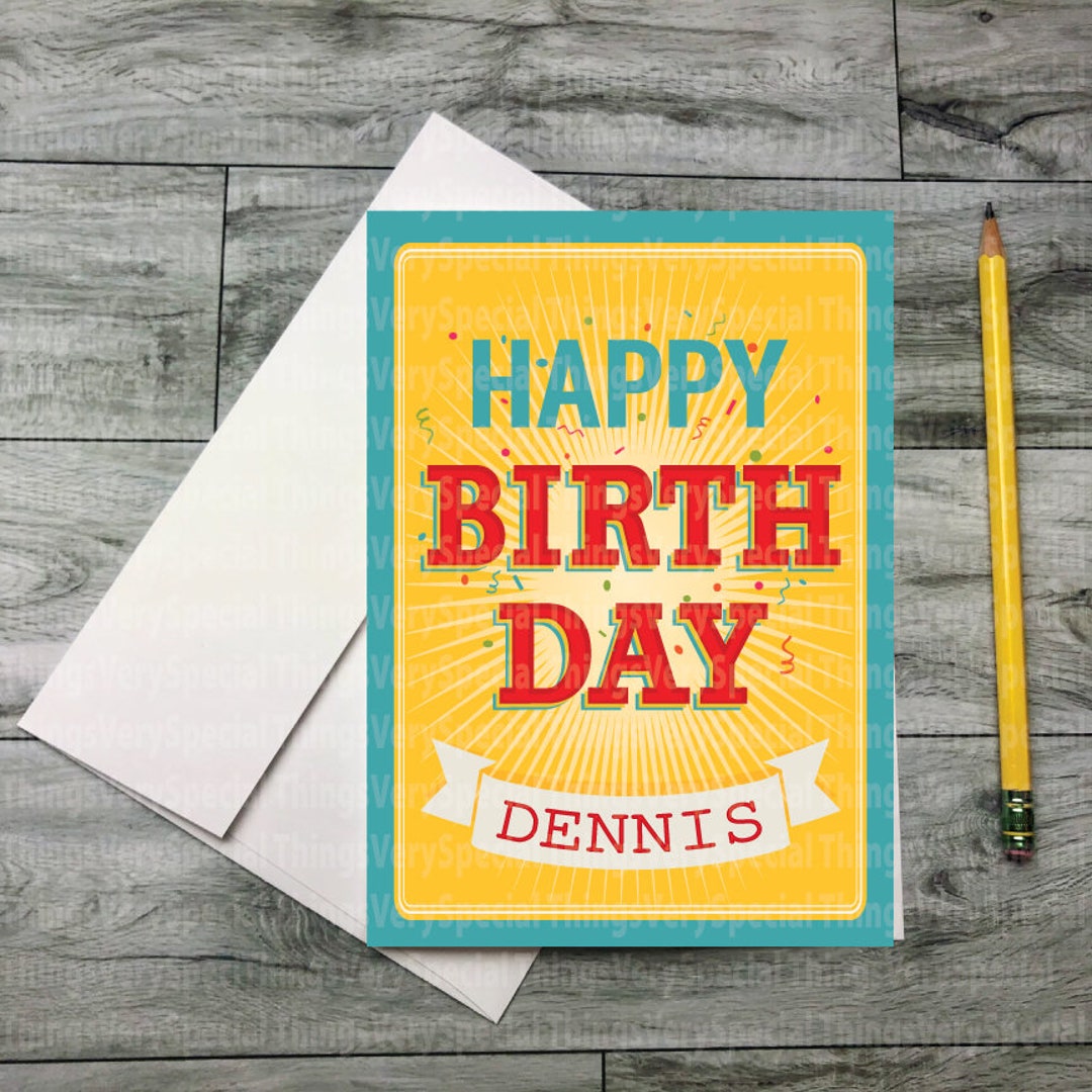 Men's Happy Birthday Card Personalized Masculine Happy - Etsy