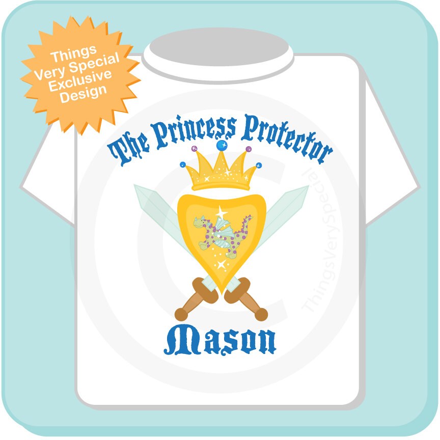 Boy's Personalized Princess Protector Big Brother Tee | Etsy