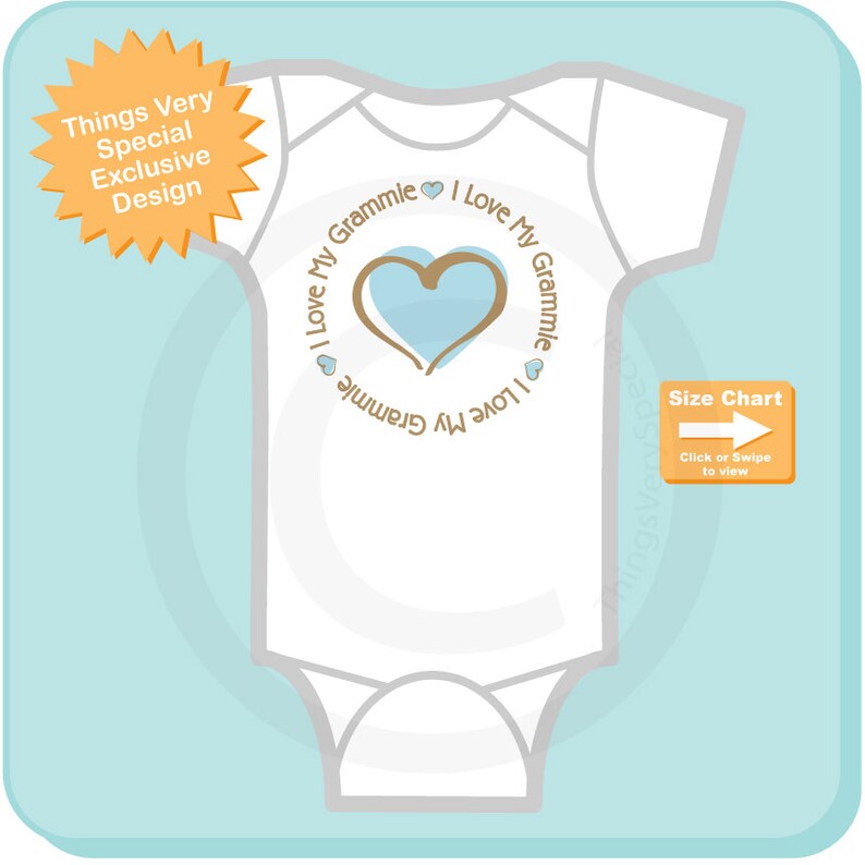 Boy's Personalized I Love My Grammie With Blue Heart Tee - Etsy