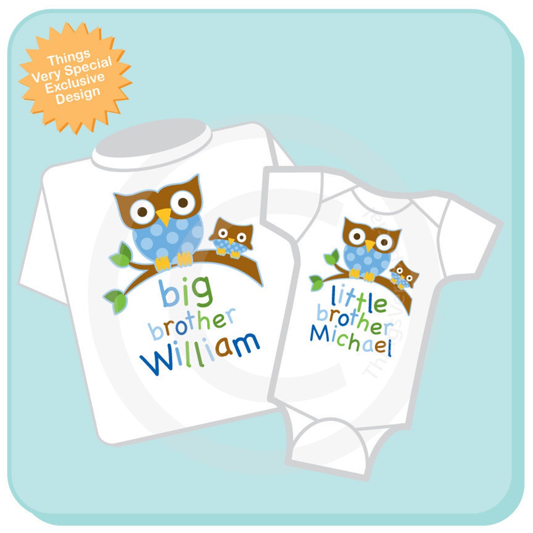 Big Brother Shirt and Little Brother Owl Onesie or Shirt Set - Etsy
