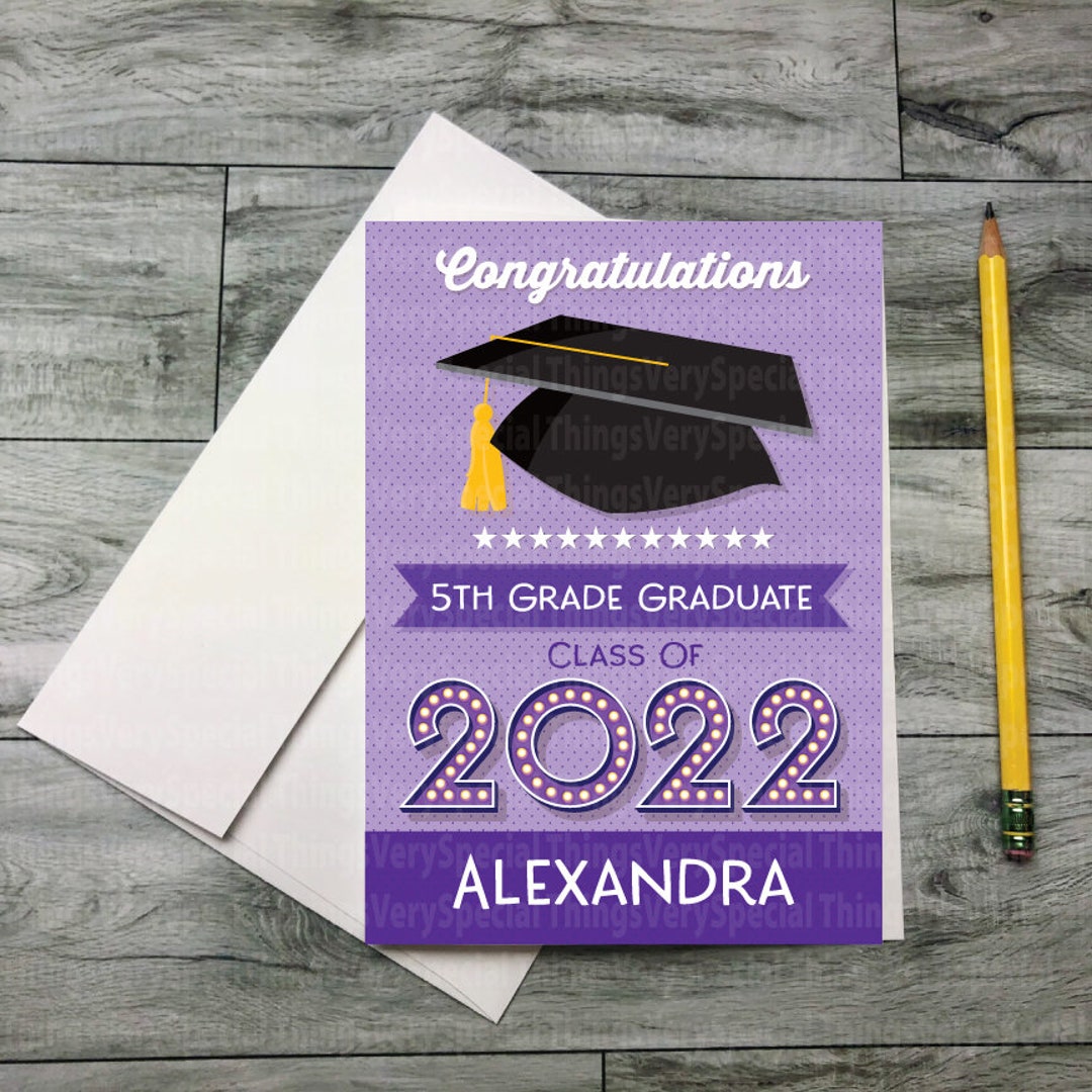 5th Grade Graduation Card Personalized Fifth Grade Graduation - Etsy