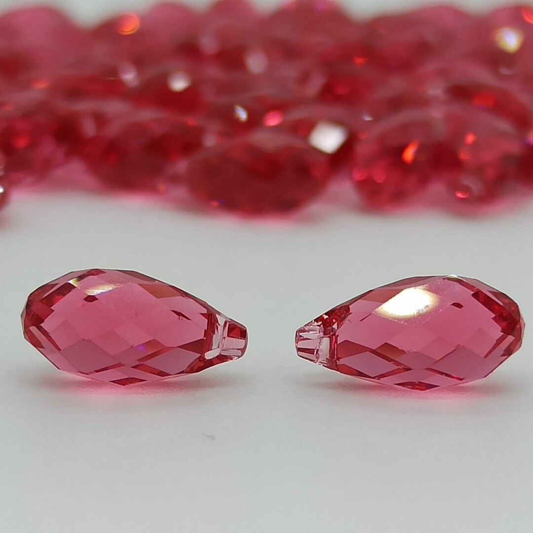 Swarovski Indian Pink Teardrop Crystal Pendant Beads (11*5.5 Mm / 13*6 ...