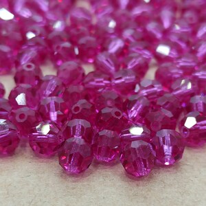 Swarovski Fuschia Crystal Beads: Hot Pink Round 6mm - Etsy