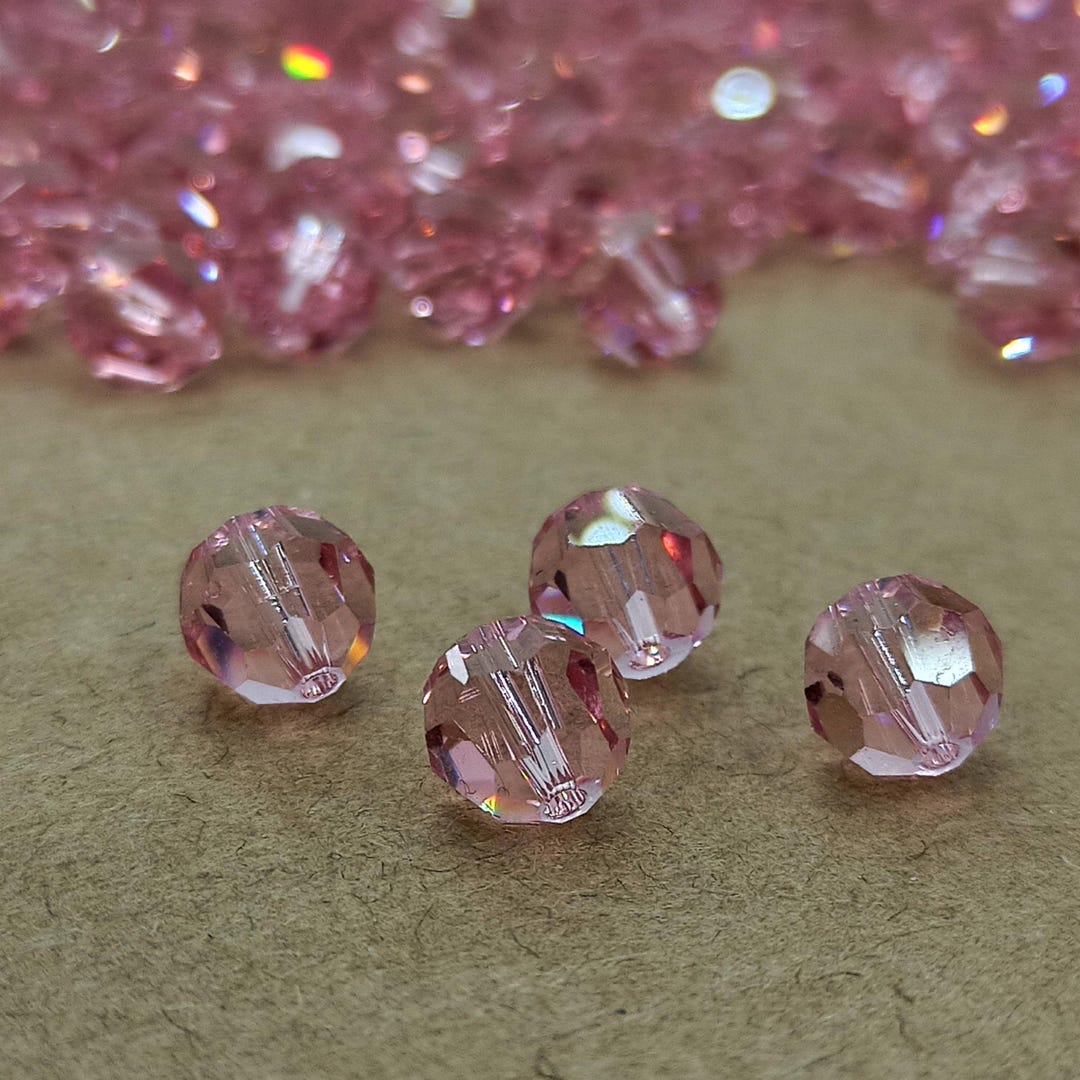 Swarovski Light Rose Crystal Beads: 8mm Round Cut - Etsy