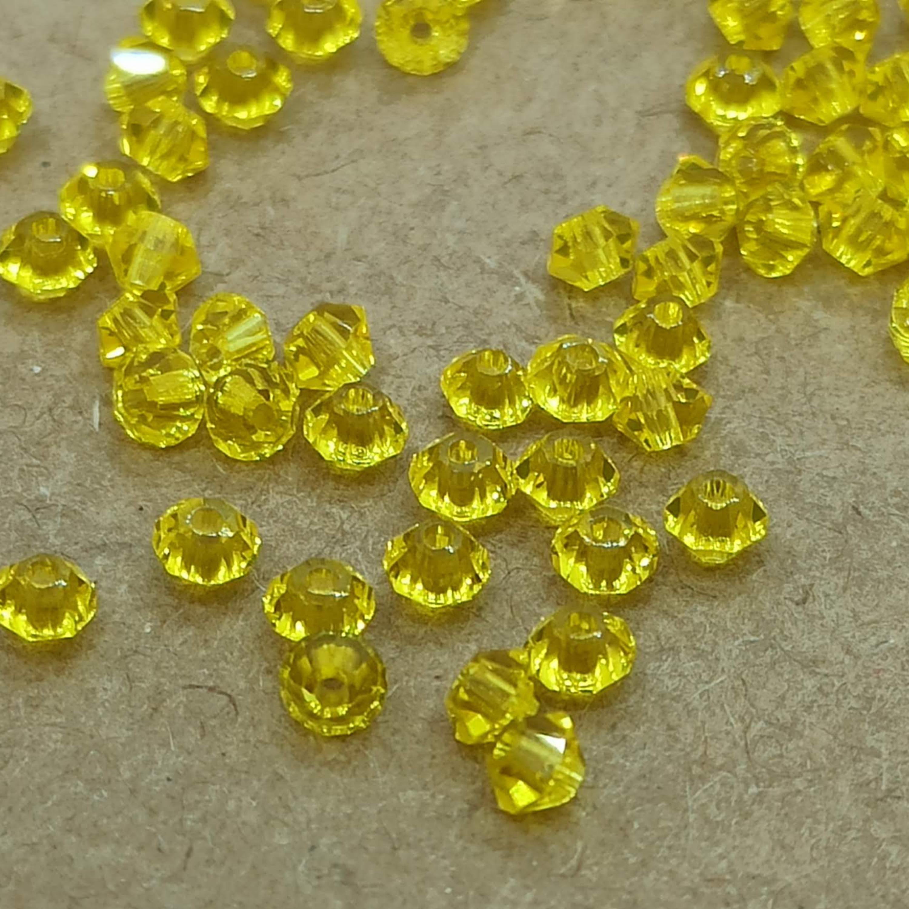 Swarovski Citrine Crystal Bicone Beads: Faceted Yellow Glass (4mm) - Etsy