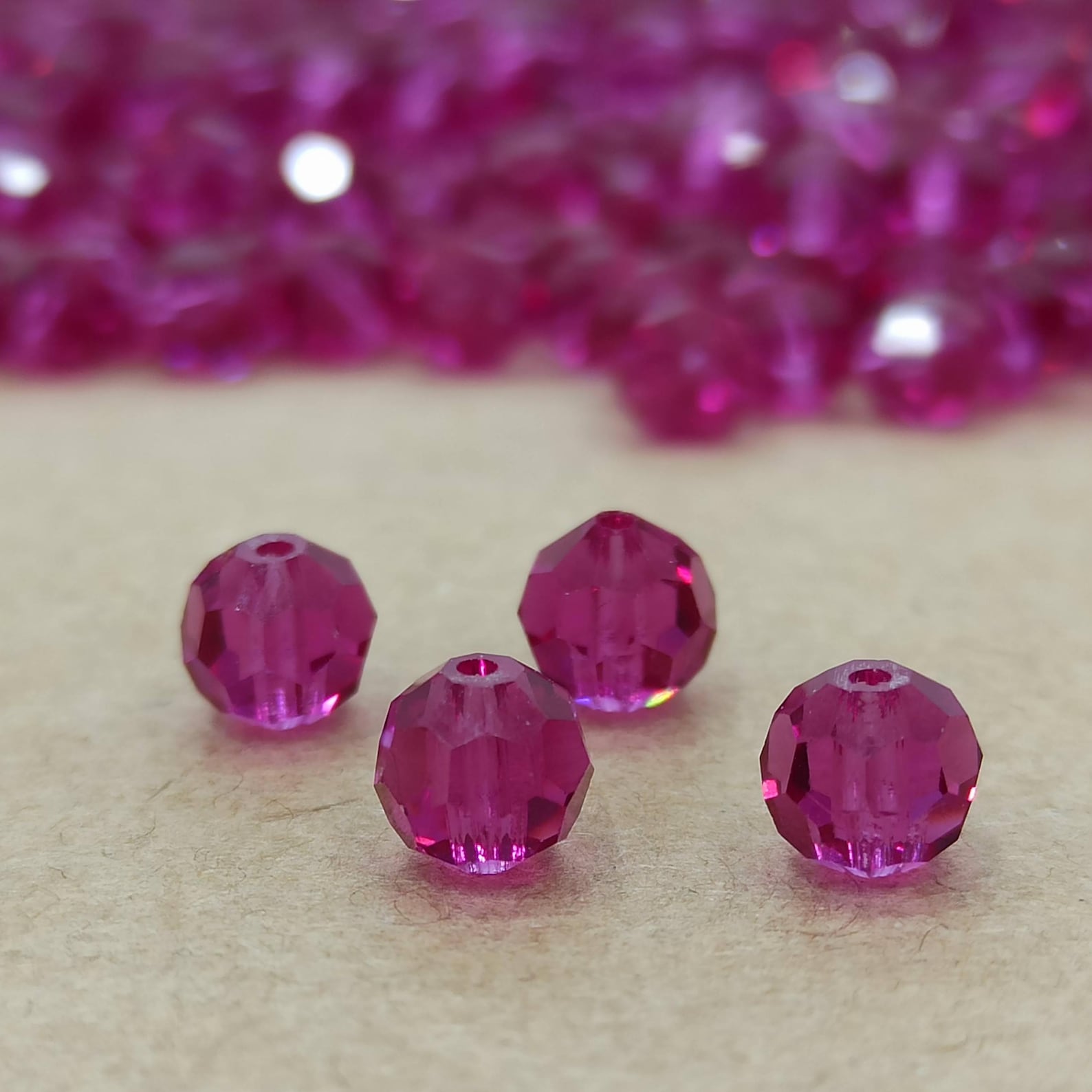 Swarovski Fuschia Crystal Beads: Hot Pink Round 6mm - Etsy