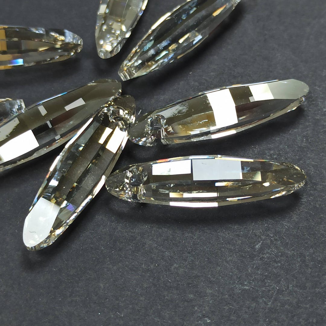 Swarovski 6470 Ellipse Crystal Pendant, Silver Shade, 40mm - Etsy