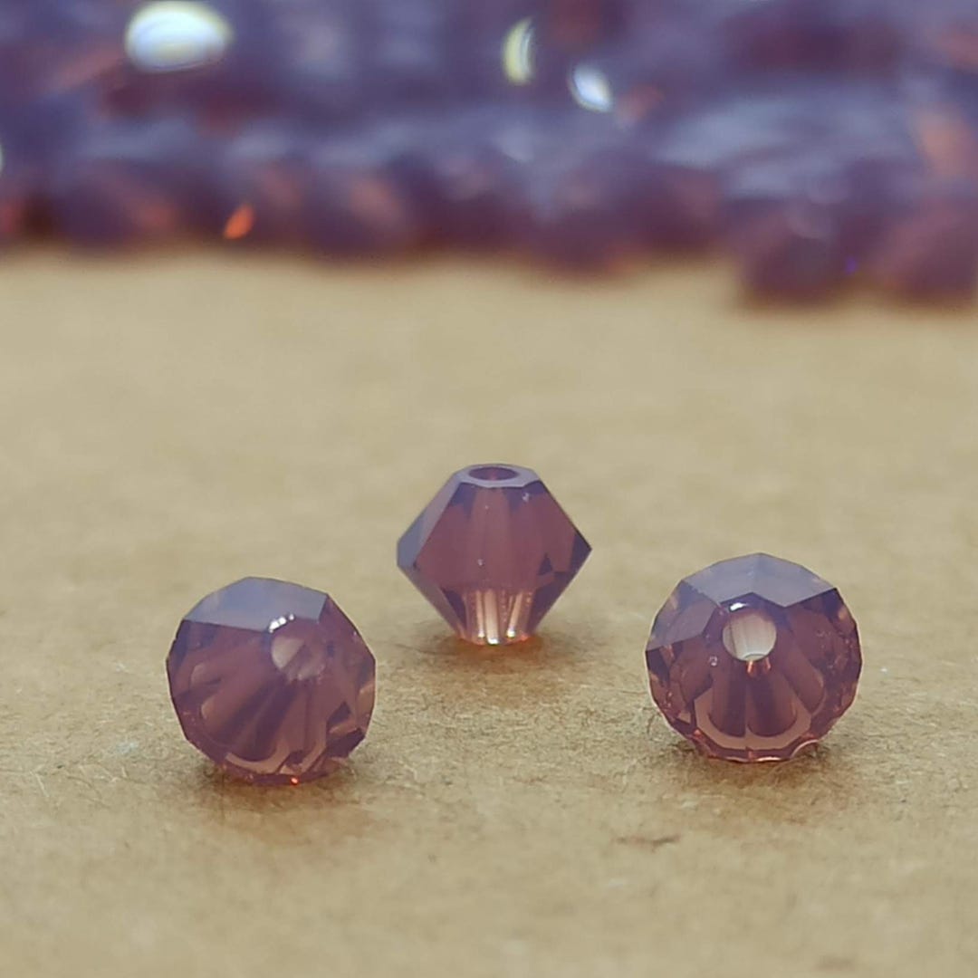 Swarovski Cyclamen Opal Crystal Bicone Beads: Jewelry Making - Etsy