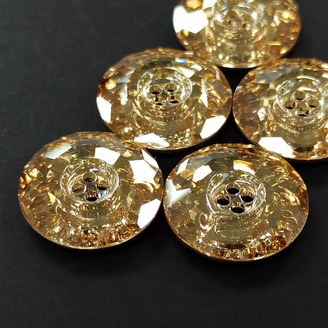 Swarovski 3008 Crystal Button: Golden Shadow, 18mm, 4-hole - Etsy
