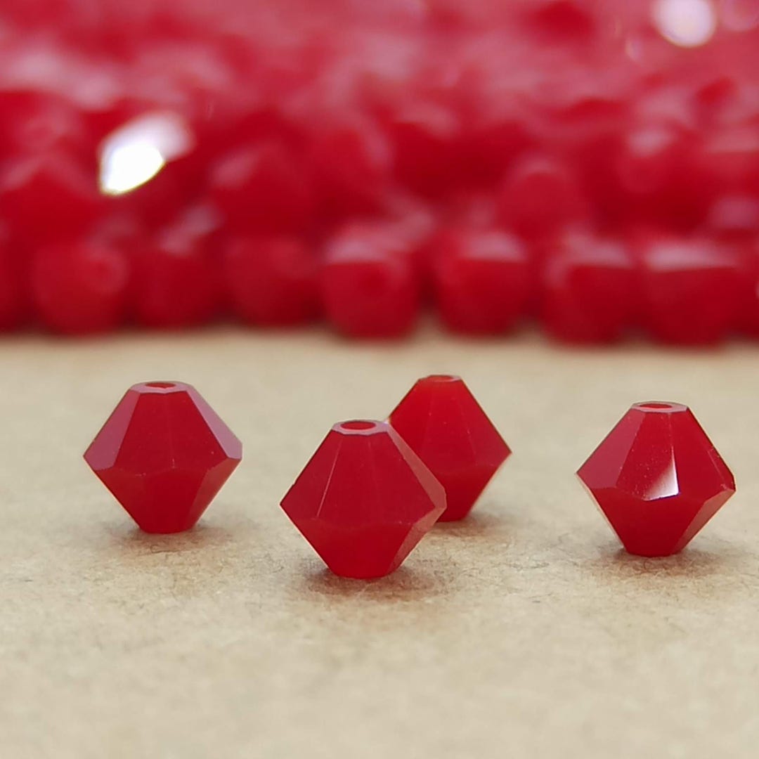 Swarovski Dark Red Coral Crystal Bicone Beads (3-8mm) - Etsy