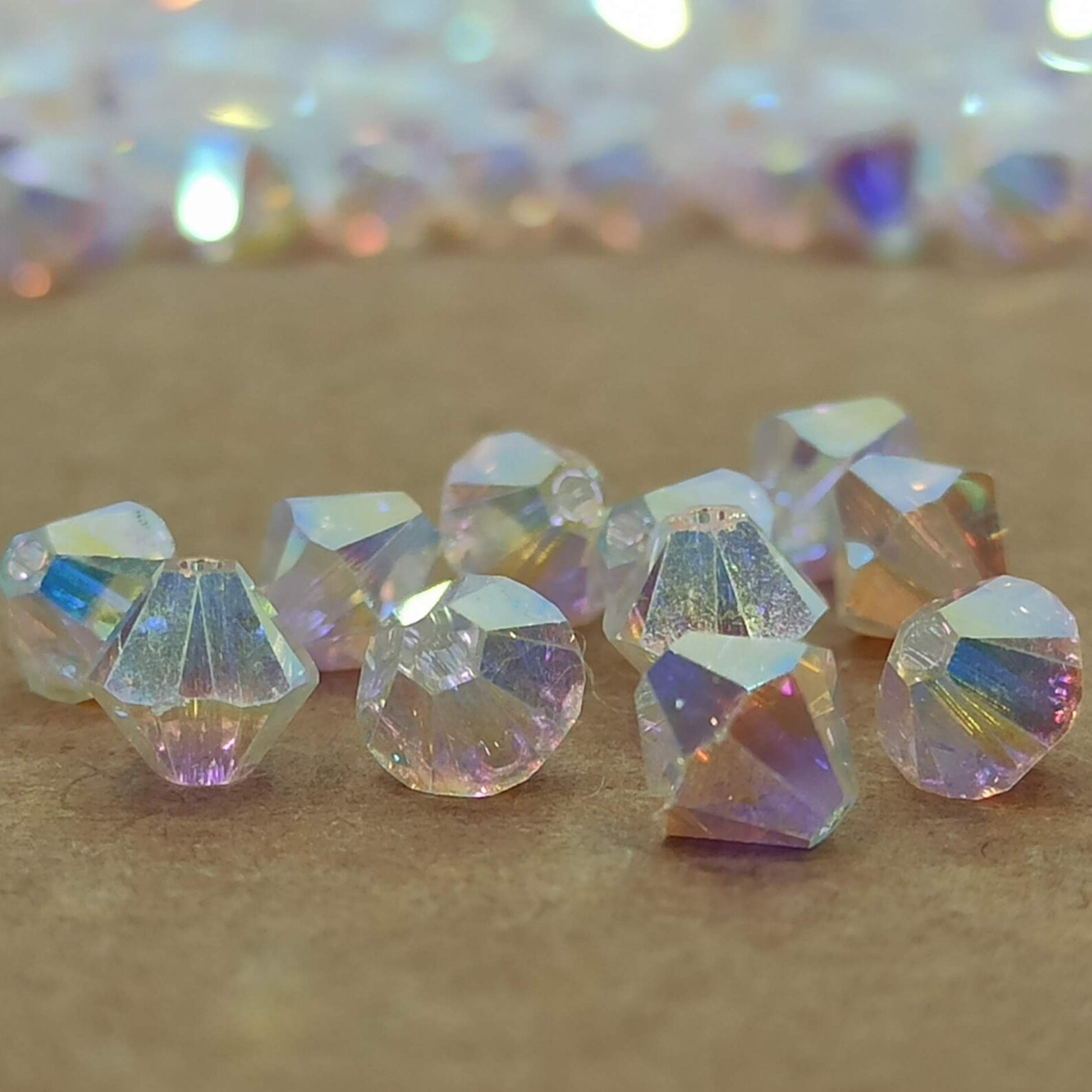 Swarovski Crystal Clear AB Bicone Beads: Iridescent White, 3-8mm - Etsy