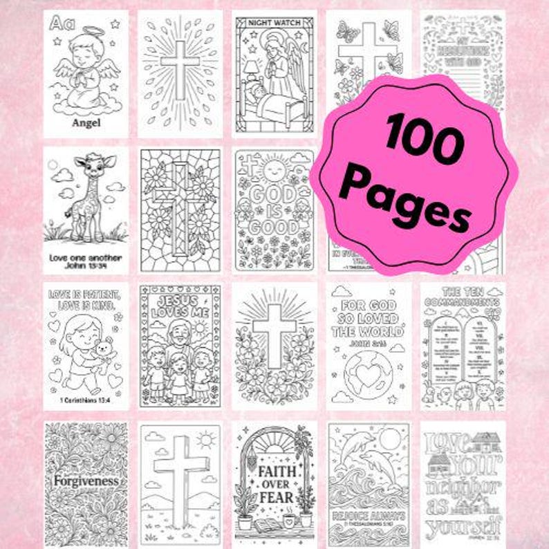 100 Bible Verse Coloring Pages, Family and God (digital Download) - Etsy