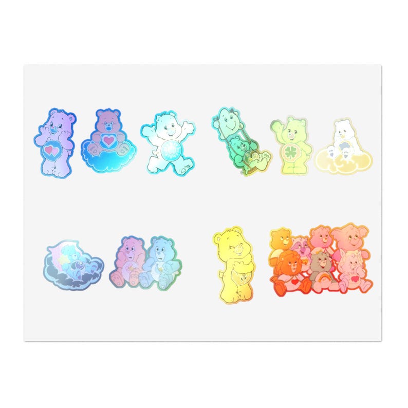 Carebear Original Cartoon Sticker Sheets Fun Sticker Pack for ...