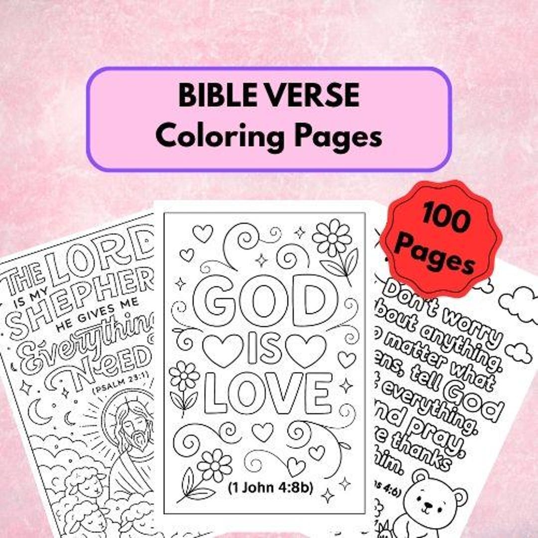 100 Bible Verse Coloring Pages, Family and God (digital Download) - Etsy