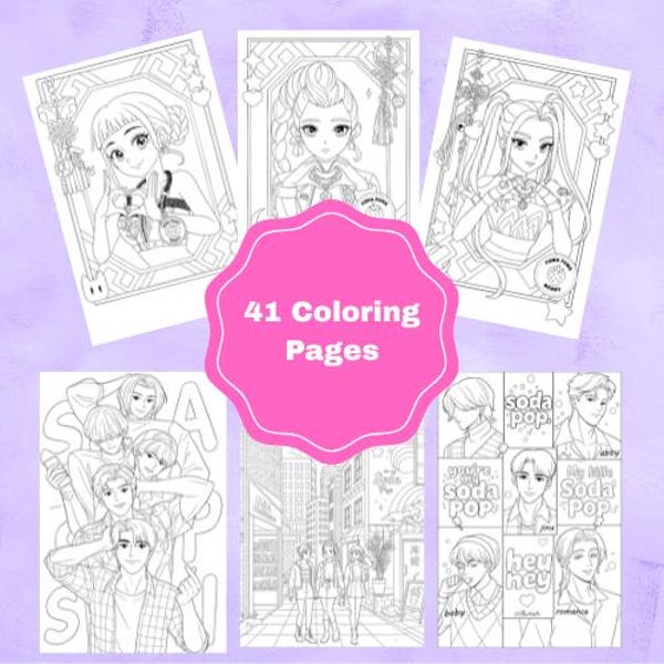 Huntrix Coloring Sheets - Etsy