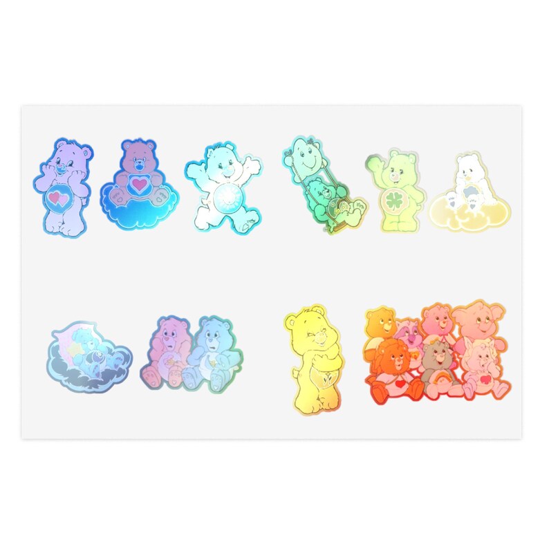Carebear Original Cartoon Sticker Sheets Fun Sticker Pack for ...