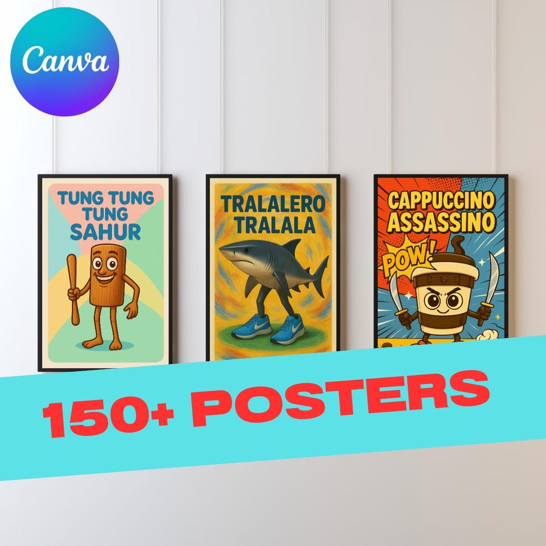 Italian Brainrot Meme Poster Bundle: 150+ Surreal Clipart Designs ...